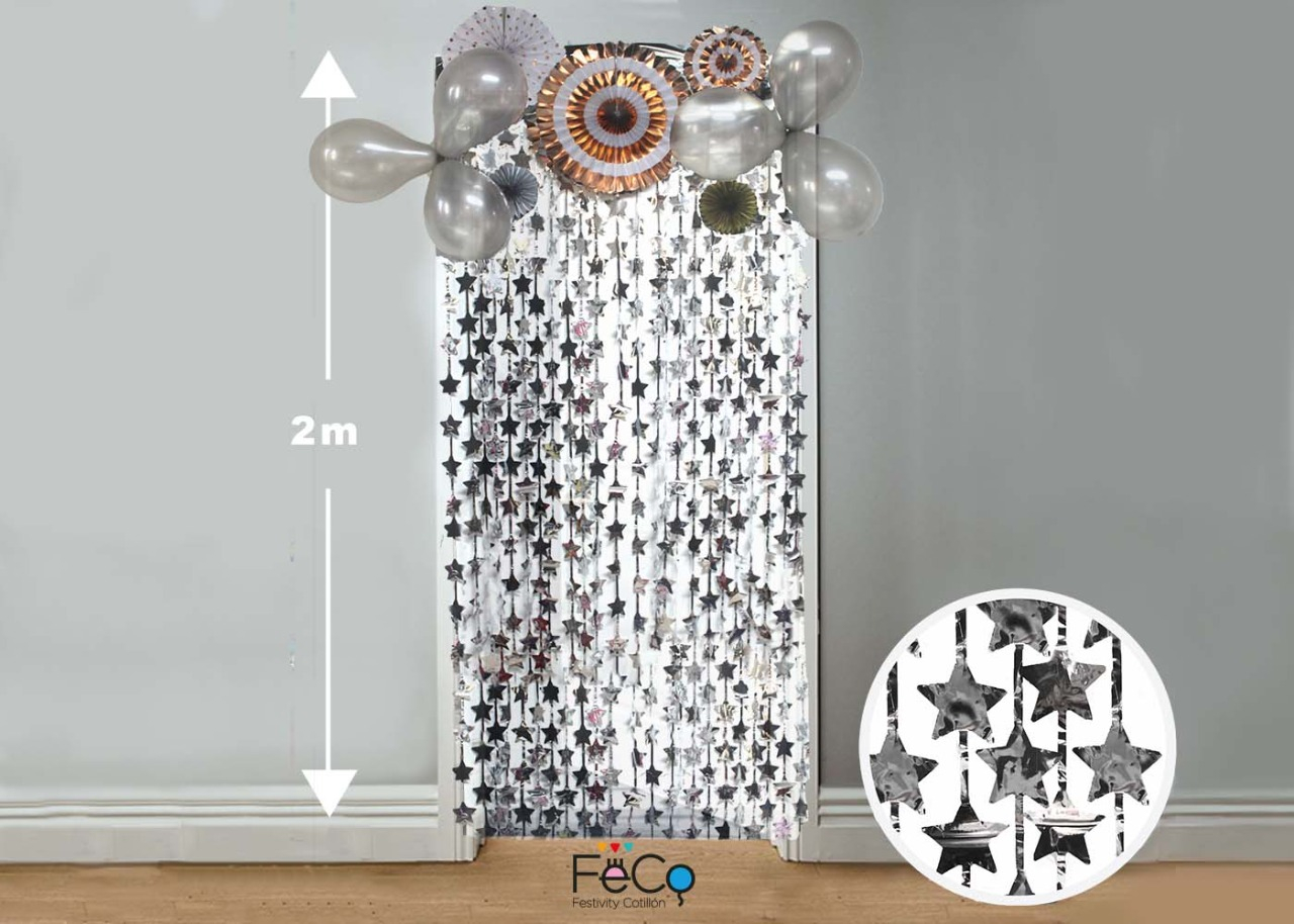 cortina metalica estrella plateado 1 x 2m sku 213702 producto ...