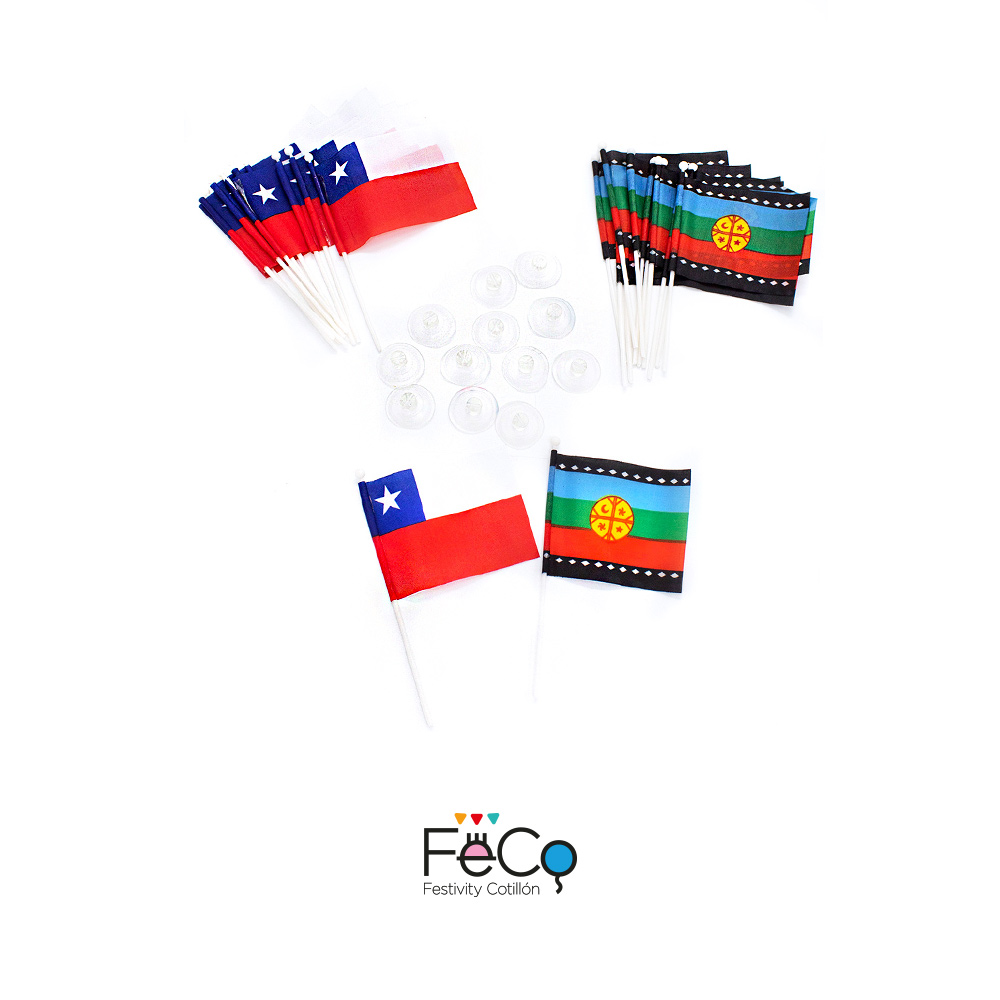 bandera chupete chile mapuche 6x9 cm x12 uni sku 210764 producto ...